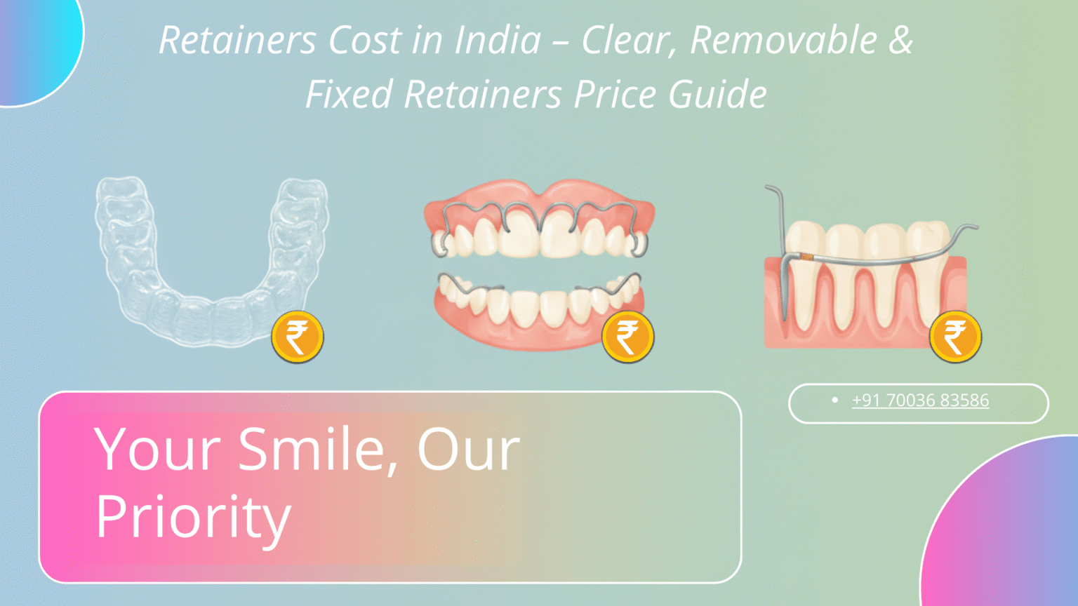 Retainers Cost in India | Clear, Removable & Fixed